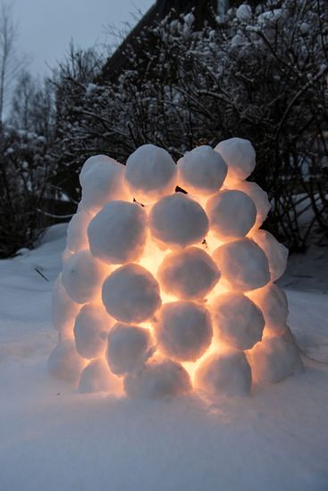 Candle Inside Lantern Built Snowballs Illuminates Editorial Stock Photo ...