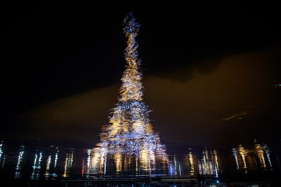 Inverted View Reflection Seine River Twinkling Editorial Stock Photo ...