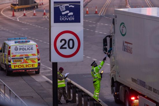 Police Officers Check Documents Lorry Drivers Editorial Stock Photo ...