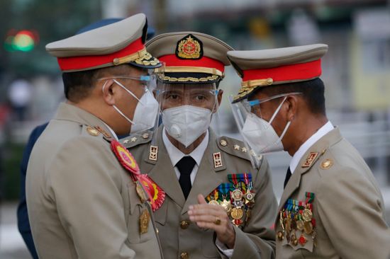 High Ranking Myanmar Military Officers Wearing Editorial Stock Photo ...