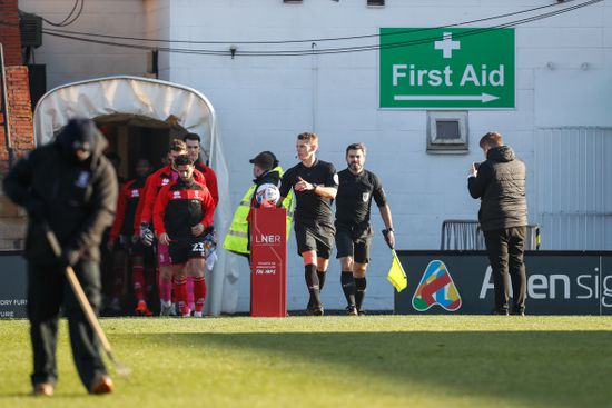 Referee Will Finnie Picks Match Ball Editorial Stock Photo - Stock ...