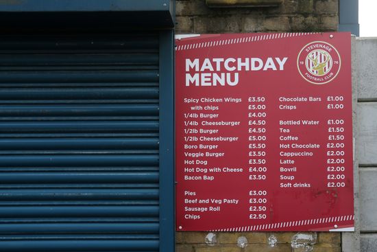 Matchday Menu Awaits Return Fans Ground Redaktionelles Stockfoto ...