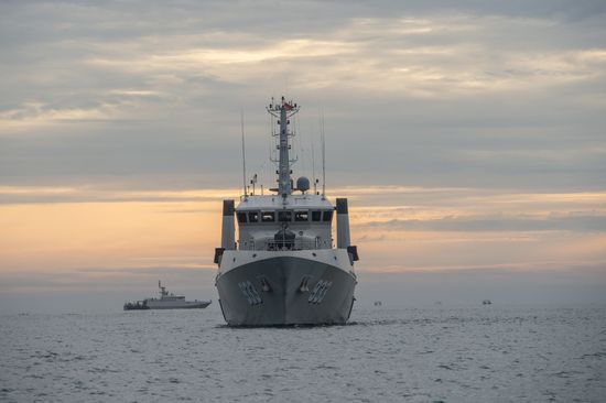 Navy Ship Conducts Search Operation Plane Editorial Stock Photo - Stock ...