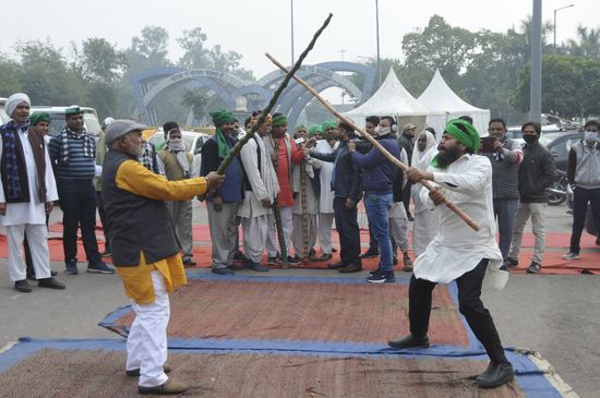 Farmers Playing Lathi Fight During Their Editorial Stock Photo - Stock ...