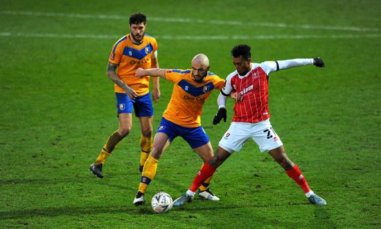 Farrend Rawson Mansfield Town Jostles Tahvon Editorial Stock Photo ...