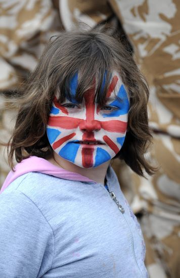 Girl Union Jack Painted Face Editorial Stock Photo - Stock Image ...