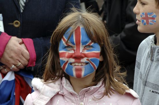 Girl Union Jack Painted Face Editorial Stock Photo - Stock Image ...
