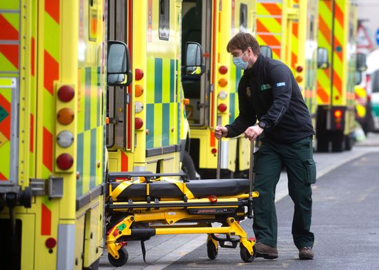 Patients Arriving Lines Ambulances Nhs Under Editorial Stock Photo ...