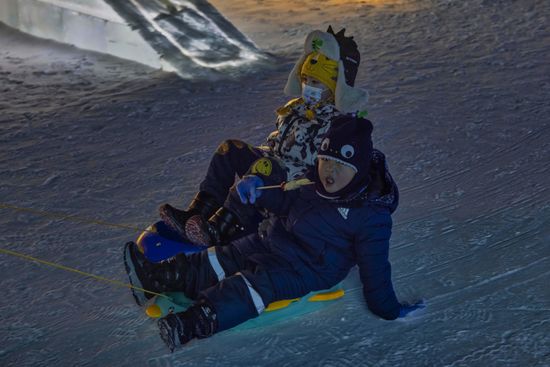 Children Play On Sleds Harbin International Editorial Stock Photo ...