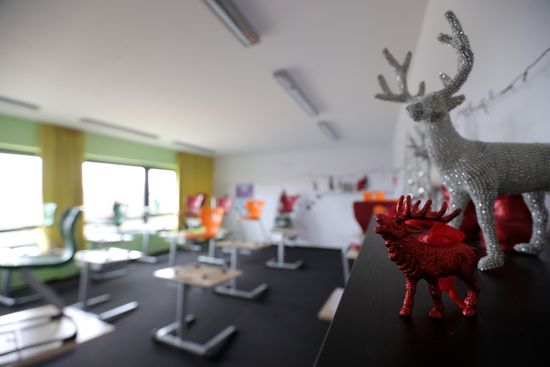 Classroom Still Decorated Christmas Due Current Editorial Stock Photo ...