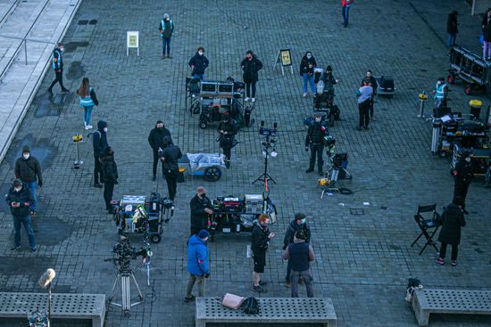 Film Crew Outside National Theatre On Editorial Stock Photo - Stock ...