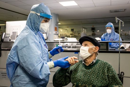 Elderly Man Gets Tested Covid 19 Editorial Stock Photo - Stock Image ...