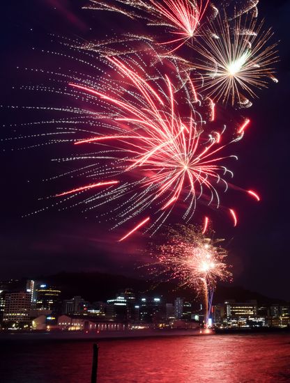 Fireworks Light Night Sky Wellington Capital Editorial Stock Photo ...