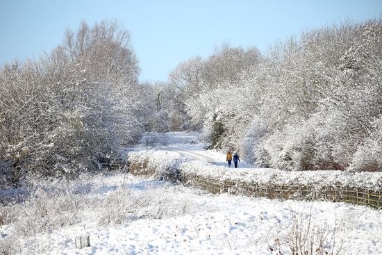 Snowy Scene Milton Ferry Bridge Nene Editorial Stock Photo - Stock ...