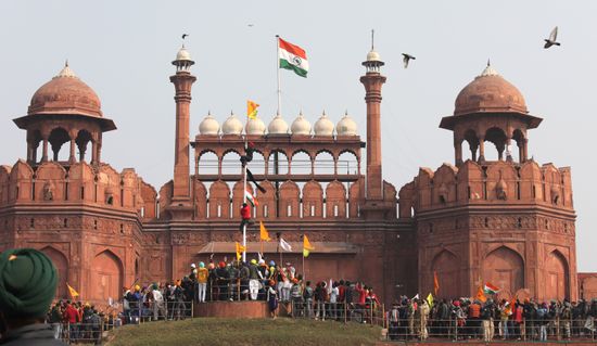 Farmers Entered Red Fort Amid Their Editorial Stock Photo - Stock Image ...