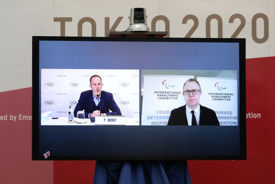 Pierre Ducrey On Left Screen Olympic Editorial Stock Photo - Stock ...