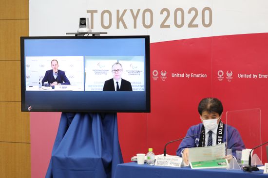 Pierre Ducrey On Left Screen Olympic Editorial Stock Photo - Stock ...