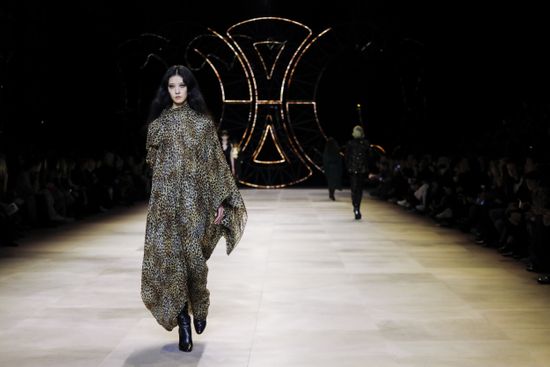 Model On Catwalk Celine Fashion Show Editorial Stock Photo - Stock ...