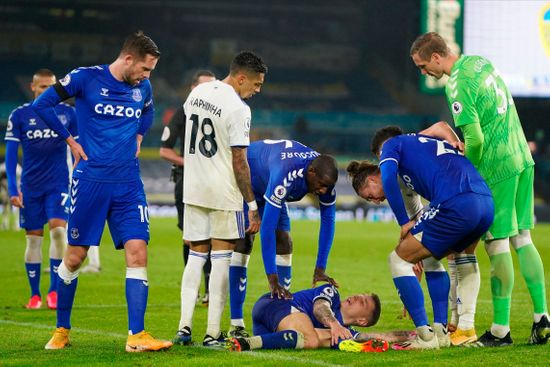 Evertons Lucas Digne Down Reacts During Editorial Stock Photo - Stock Image | Shutterstock
