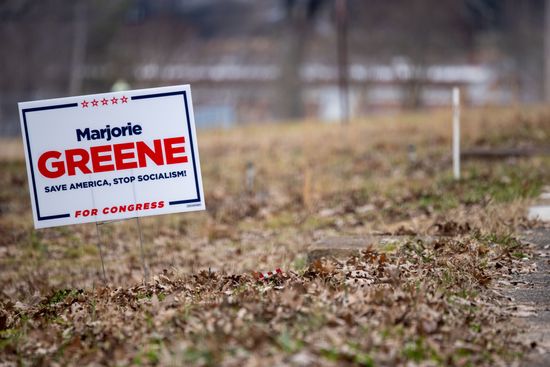 Campaign Yard Signs Supporting Congresswoman Marjorie Editorial Stock ...