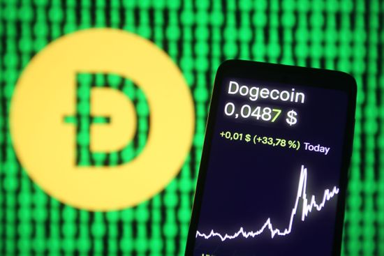 This Photo Illustration Dogecoin Logo Seen Editorial Stock Photo ...