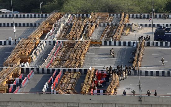 Top View Barbed Wire Barricades Placed Editorial Stock Photo - Stock ...