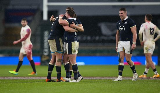Stuart Hogg Captain Scotland Embraces Jonny Editorial Stock Photo ...