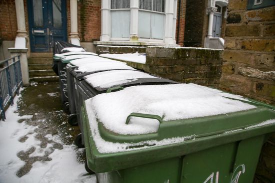 Snow Covers Dustbin Tops North London Editorial Stock Photo - Stock ...