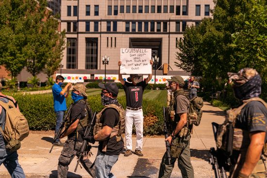 Lone Man Protests Presence Two Heavilyarmed Editorial Stock Photo ...