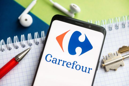 This Photo Illustration Carrefour Logo Seen Editorial Stock Photo ...