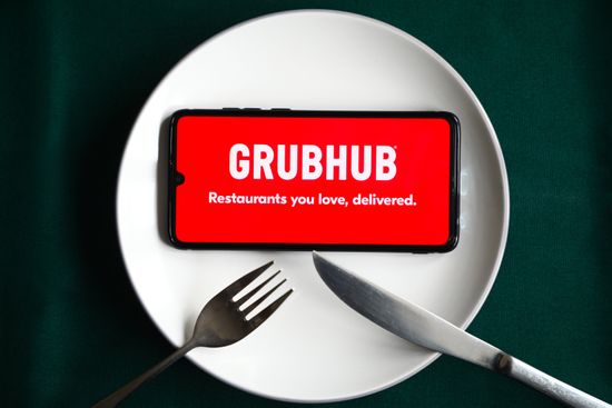 Grubhub App Logo Displayed On Mobile Editorial Stock Photo - Stock ...