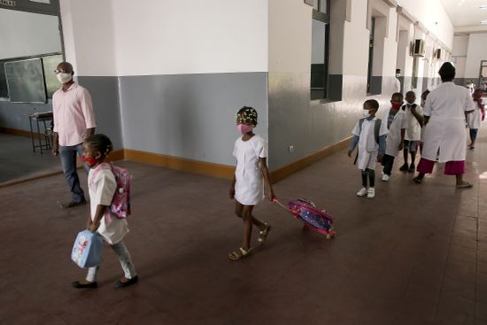 Pupils Queue Before Entry Classroom On Editorial Stock Photo - Stock ...