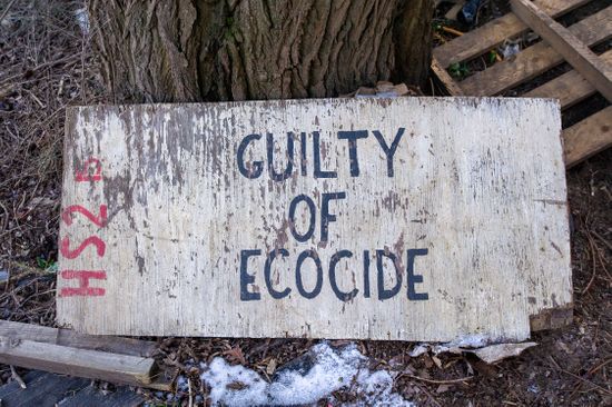 Hs2 Guilty Ecocide Sign Anti Hs2 Editorial Stock Photo - Stock Image ...