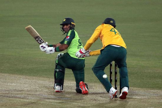 Pakistani Cricketer Iftikhar Ahmed Plays Shot Editorial Stock Photo ...