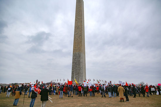 Demonstrators Gather Washington Monument Protest Ongoing Editorial ...