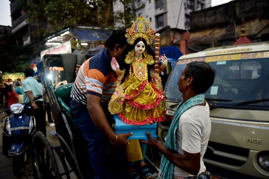 Rickshaw Puller Helps His Customer Lift Editorial Stock Photo - Stock ...
