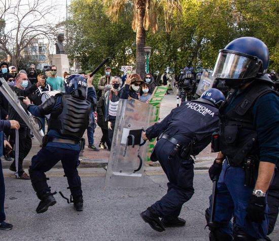 Riot Police Clashing Protestors During Demonstration Editorial Stock ...