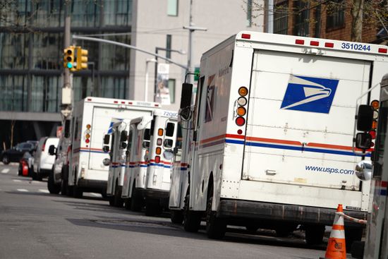 View Parked Usps Mail Vans Long Editorial Stock Photo - Stock Image ...