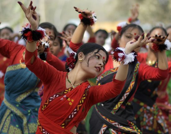 Mishing Tribal Girls Perform Dance During Editorial Stock Photo - Stock ...