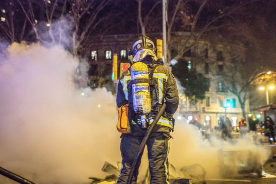 Firefighters Putting Out Garbage Container Fires Editorial Stock Photo ...
