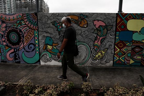 Jaime Roa Walks Past Paint Murals Editorial Stock Photo - Stock Image ...