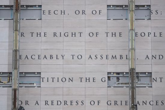 Facade Former Newseum Displaying First Amendment Editorial Stock Photo ...