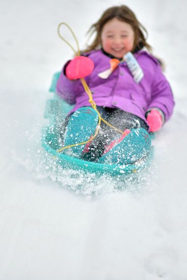 Riley Walker Sleds Down Hill Editorial Stock Photo - Stock Image ...