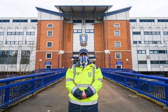 Steward Wearing Sheffield Wednesday Face Mask Editorial Stock Photo ...