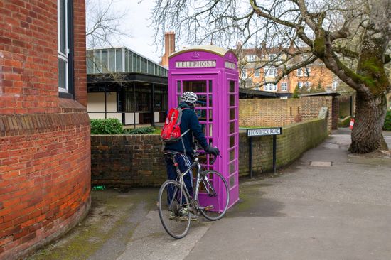 Pink Phone Box Community Library Outside Editorial Stock Photo - Stock ...