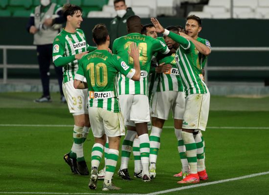 Real Betis Players Celebrate After Scoring Editorial Stock Photo ...
