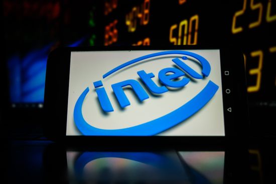 This Photo Illustration Intel Logo Displayed Editorial Stock Photo ...