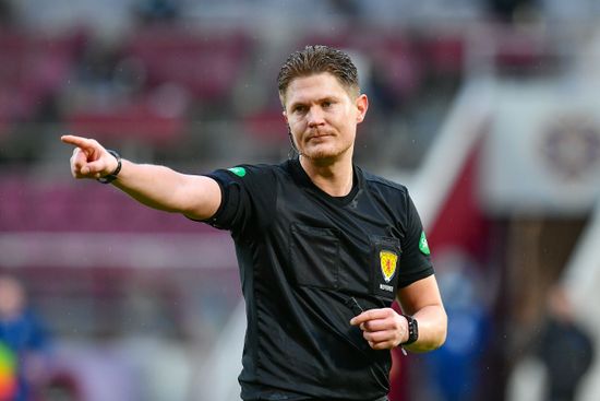 Referee David Dickinson During Spfl Championship Editorial Stock Photo ...