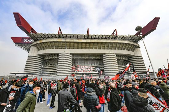 Fans Ac Milan Gather Stadium Ahead Editorial Stock Photo - Stock Image ...