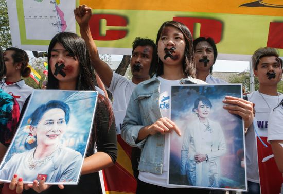 Myanmar Citizens Living Thailand Crossed Out Editorial Stock Photo ...